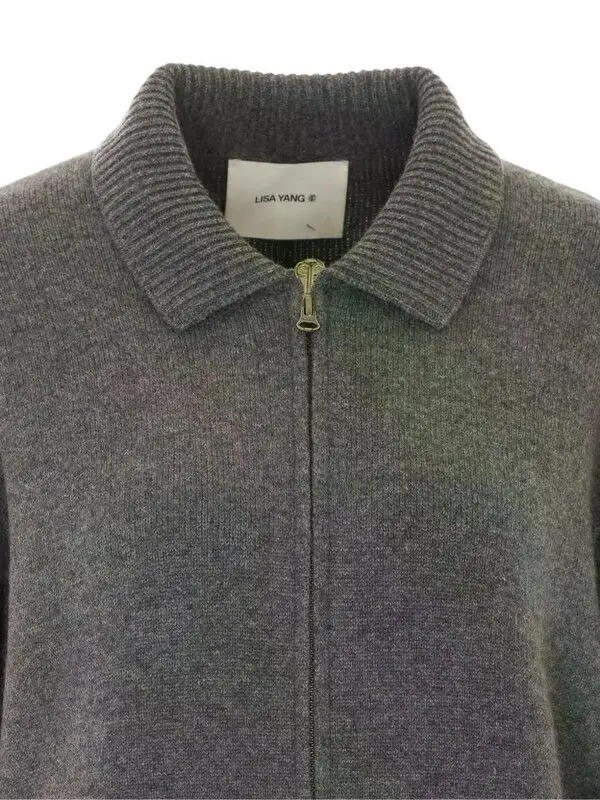LISA YANG Aleya Cashmere Zip-fastening Cardigan - Grey