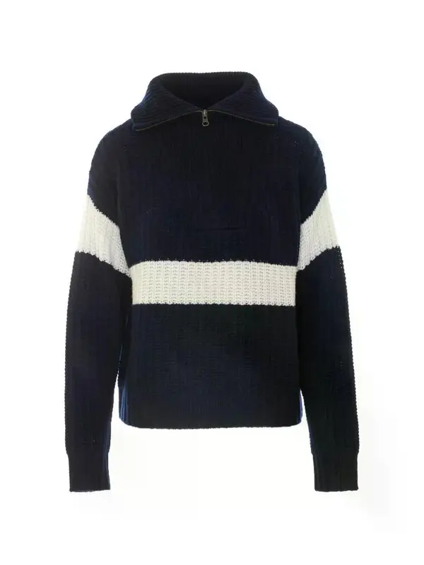 LISA YANG Mavis Striped Cashmere Sweater - Blue