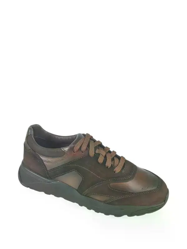 Santoni Panelled Leather Sneakers