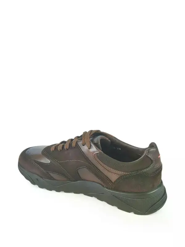 Santoni Panelled Leather Sneakers