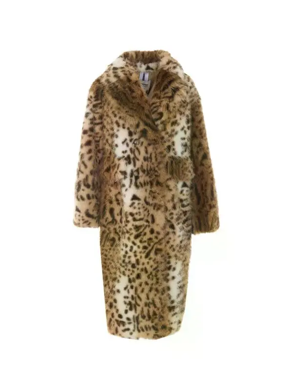 SWORD 6644 Leopard-print Coat - Brown