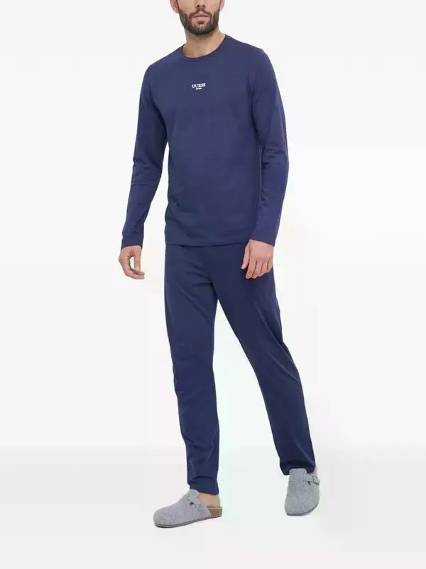 Guess Logo-print Long-sleeve Pajamas