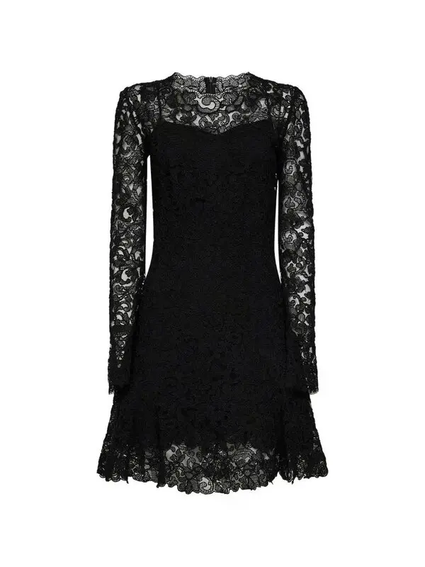 Ermanno Scervino Scalloped-edge Lace Mini Dress - Black