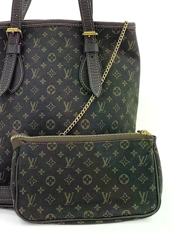 LOUIS VUITTON 2008 Monogram Mini Lin Bucket Tote Bag - Brown