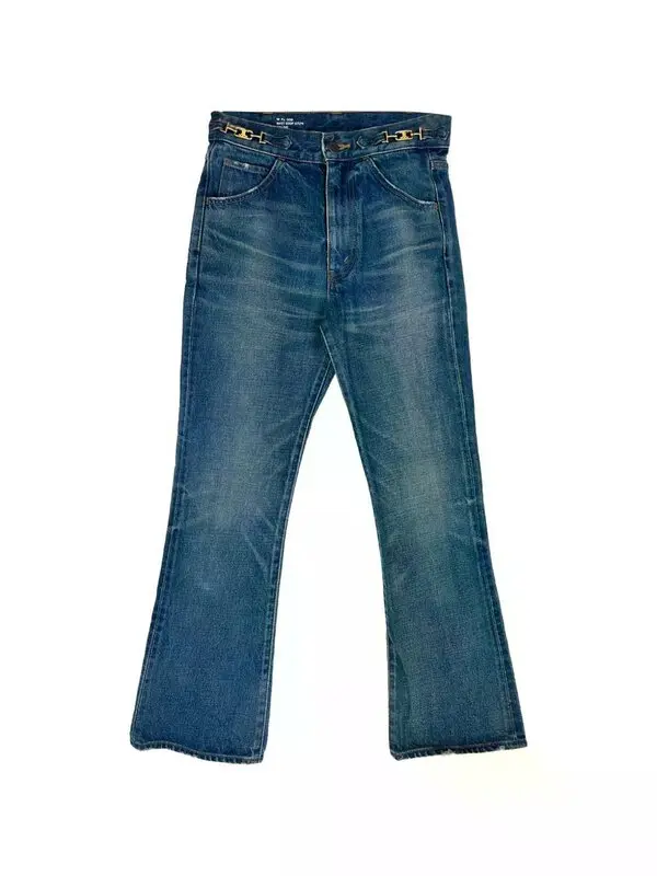 Celine Dylan Triomphe Chain Flared Jeans - Blue