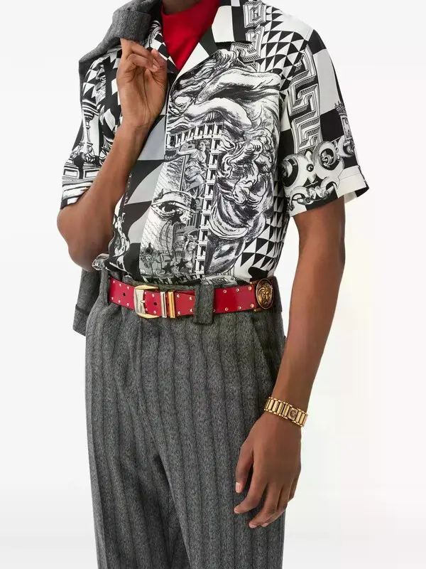 Versace Printed Silk-twill Regular Shirt