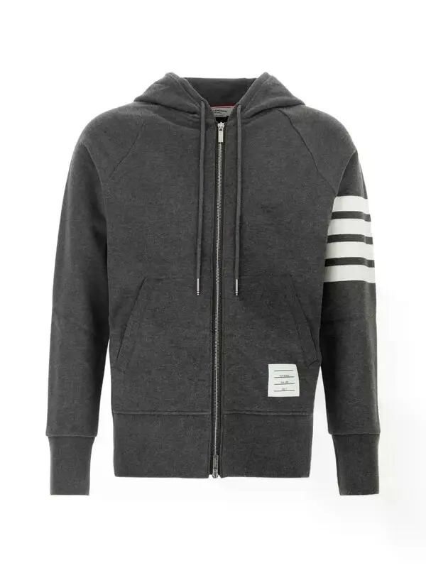 Thom Browne Classic Loopback 4-bar Zip-up Hoodie - Grey
