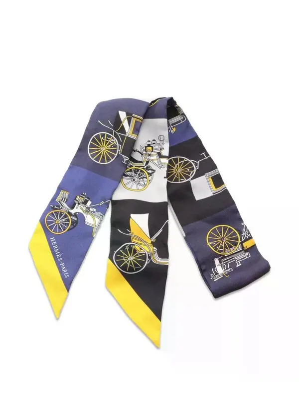 Hermès 2020s Voitures Exquises Ribbon Scarf - Blue
