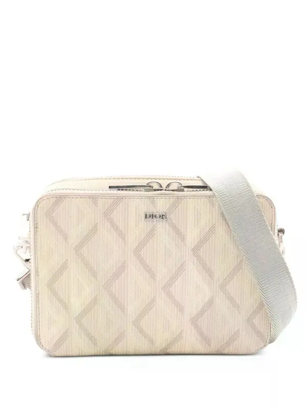 Dior 2010s Cd Diamond Messenger Bag - Neutrals
