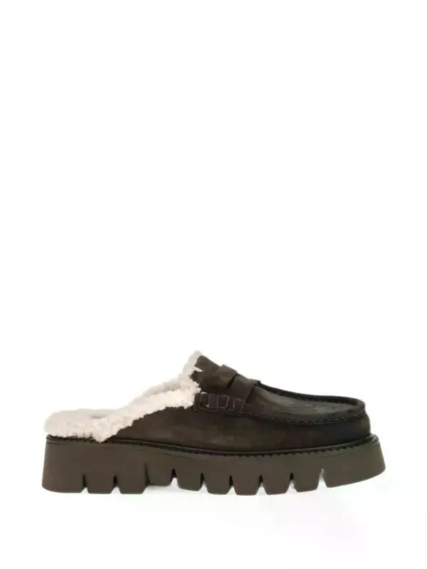 PEDRO GARCIA Savy Shearling-lined Suede Mules