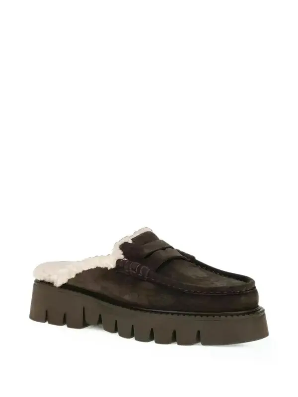 PEDRO GARCIA Savy Shearling-lined Suede Mules