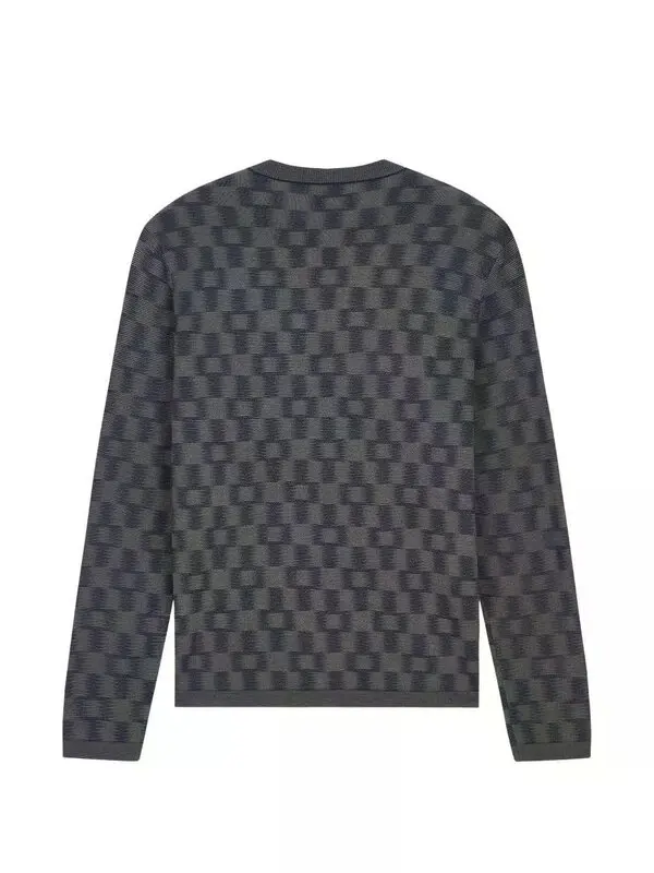 Emporio Armani Pattern-knit Virgin Wool Jumper Signature Capsule