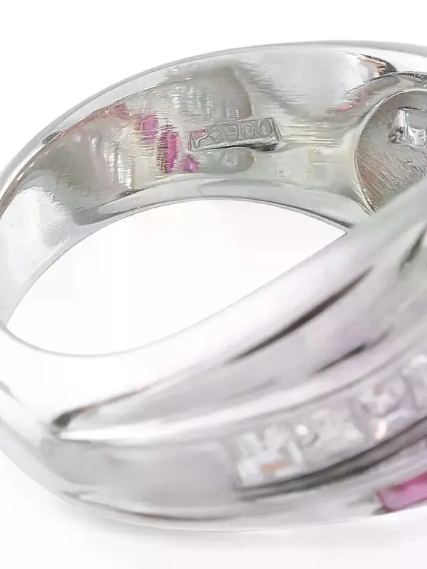 LB EXCLUSIVE Ruby And Diamond Crossover Ring