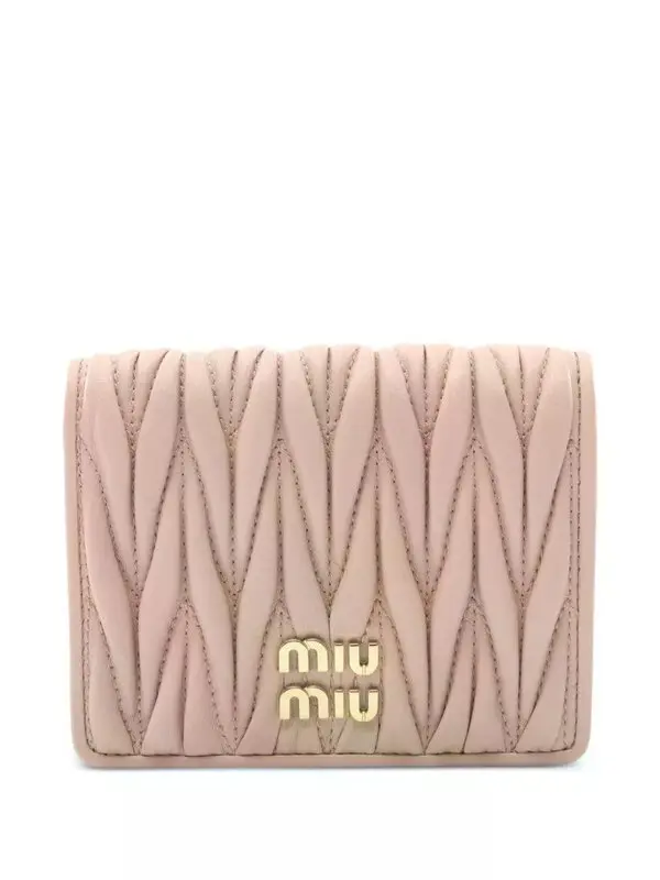 Miu Miu 2020s Matelassé Bi-fold Wallet - Neutrals
