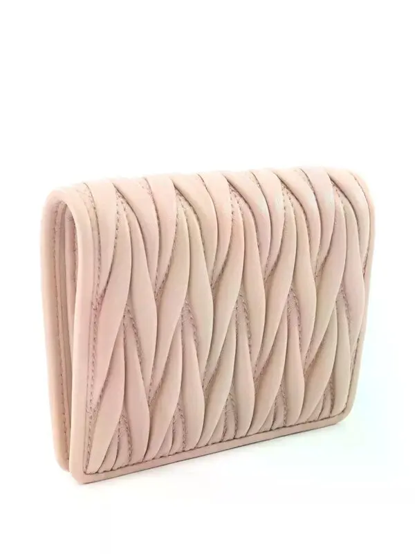 Miu Miu 2020s Matelassé Bi-fold Wallet - Neutrals