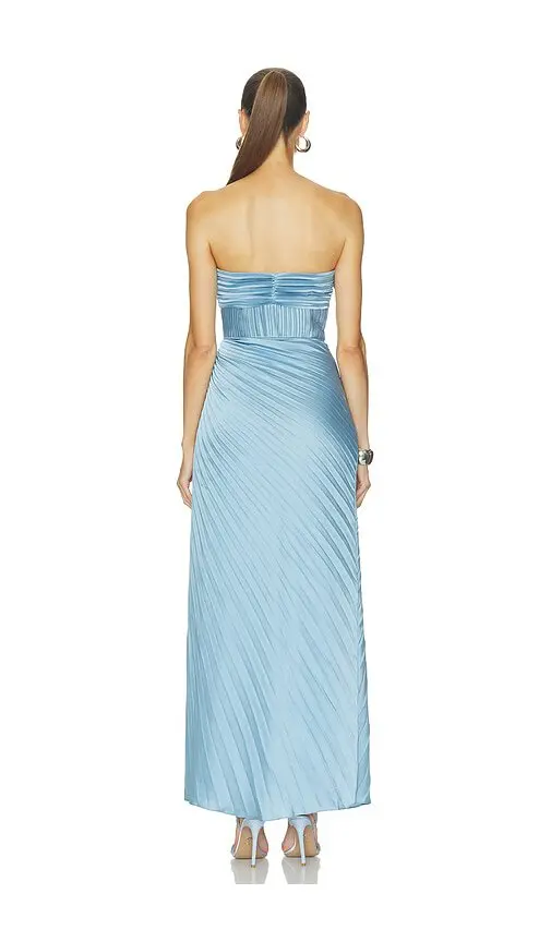 AMUR Joyceann Sweetheart Plissé Gown