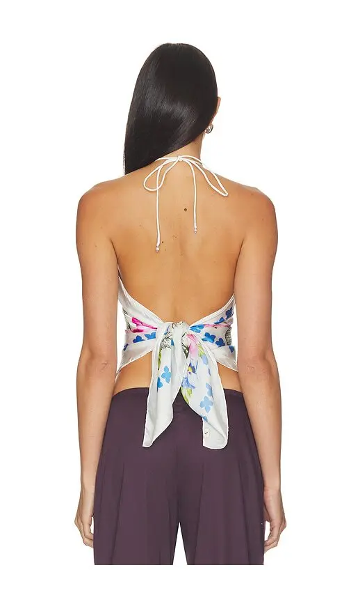 Verandah Hydrangea Crystal Scarf Blouse