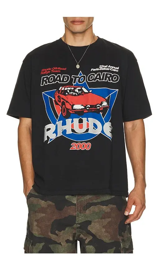 Rhude Road To Cairo Tee In . Also