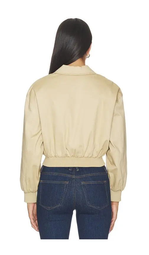 Good American Twill Cropped Bomber Jacket