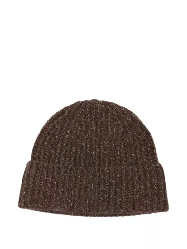 LISA YANG Ribbed-knit Beanie Hat - Brown