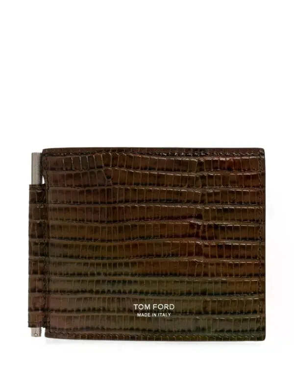 TOM FORD Lizard-effect Money-clip Wallet