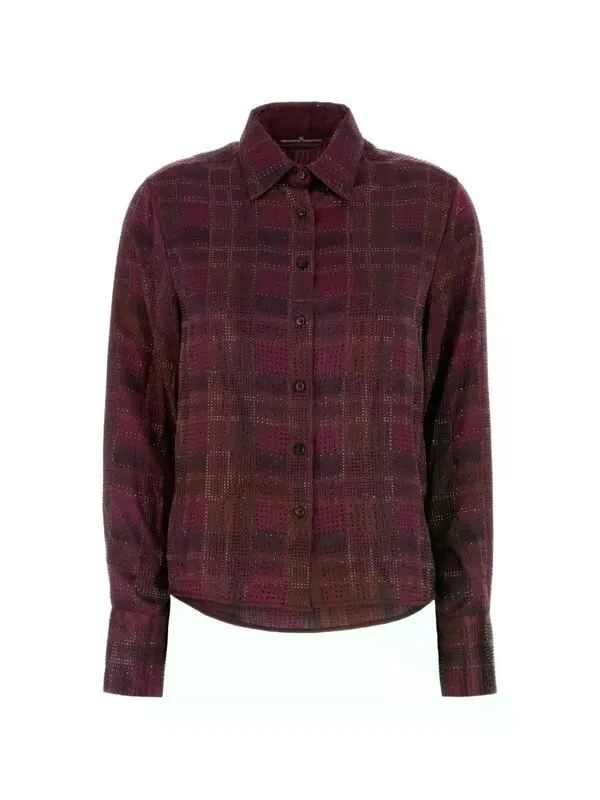 Ermanno Scervino Crystal-embellished Checked Shirt