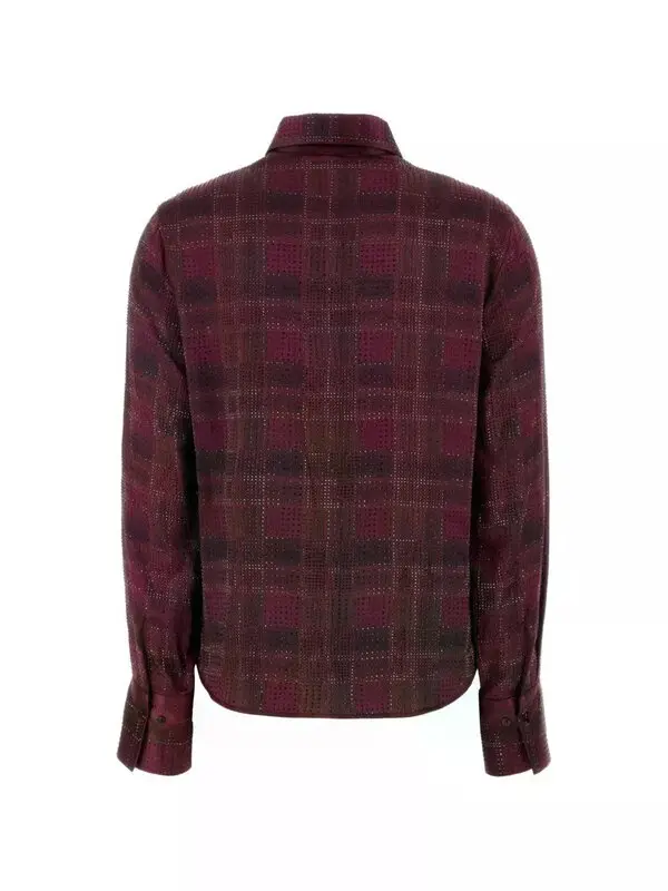 Ermanno Scervino Crystal-embellished Checked Shirt