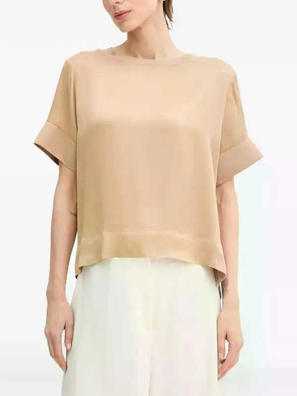 Sisley Short-sleeve Satin Top