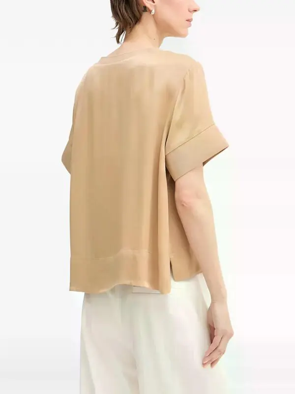 Sisley Short-sleeve Satin Top