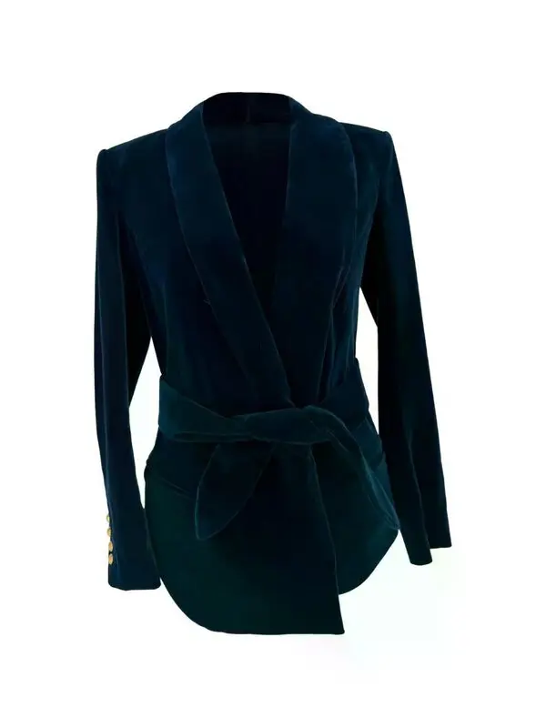 Balmain Belted Velvet Blazer