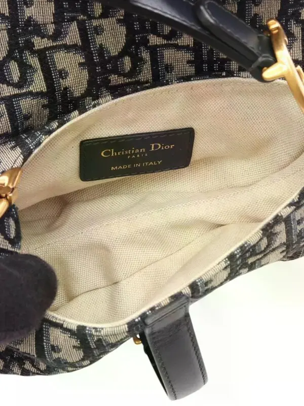 Dior 2000-2026 Mini Oblique Canvas Saddle Bag Satchel