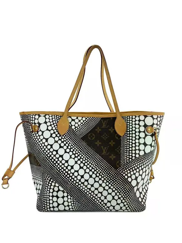 LOUIS VUITTON 2012 Monogram Yayoi Kusama Neverfull Tote Bag - Brown