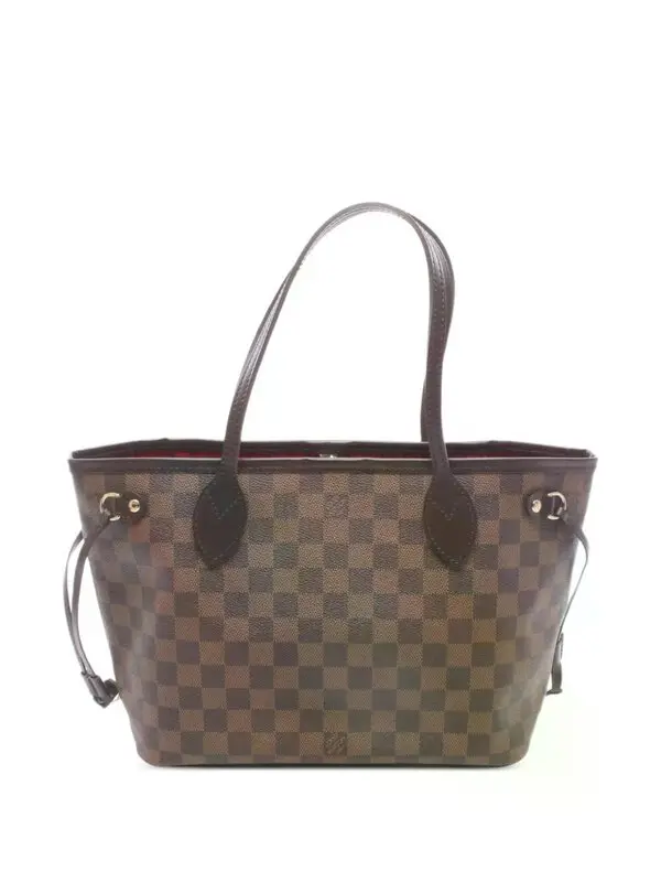 LOUIS VUITTON Damier Ebene Neverfull Shoulder Bag - Brown