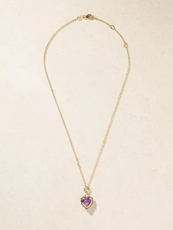 FOUNDRAE True Love 18-karat Amethyst Pendant Necklace