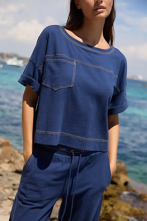 Free People Leandra Pant Set At - Poseidon