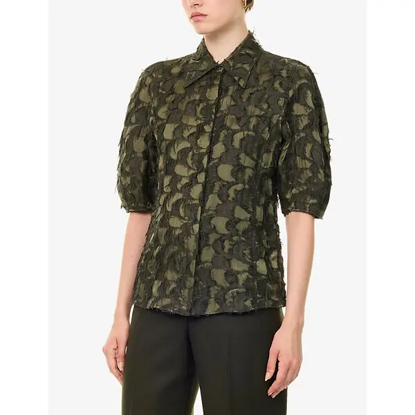 Gabriela Hearst Sansi Fringed Silk-blend Shirt