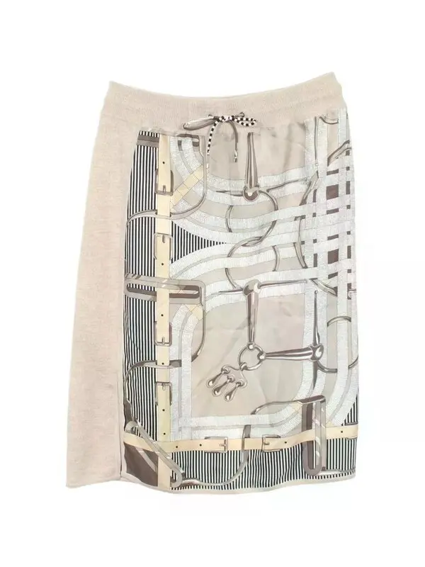 Hermès Mors A Jouets Colour-block Midi Skirt
