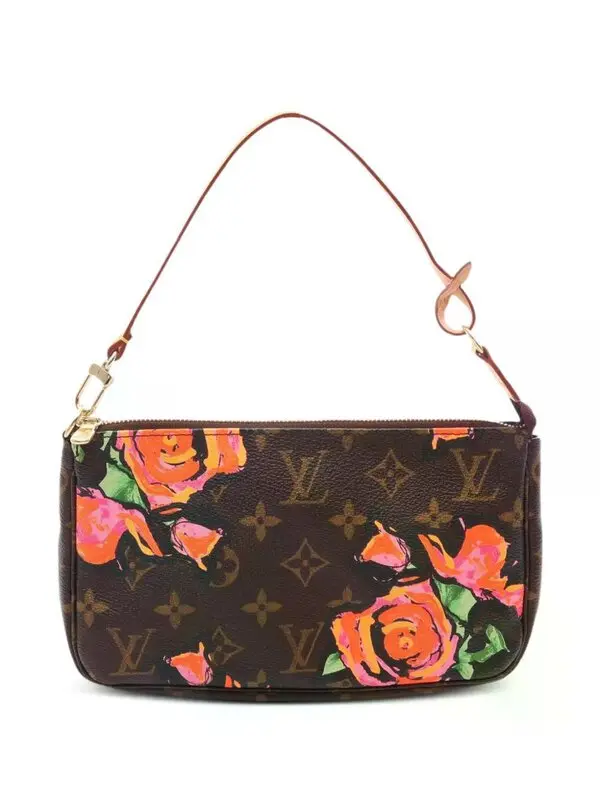 LOUIS VUITTON Pochette Accessoires Rose Monogram Canvas Tote Bag - Brown