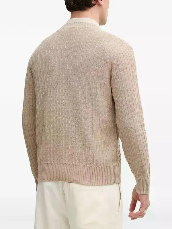 Sisley Ribbed-knit V-neck Sweater