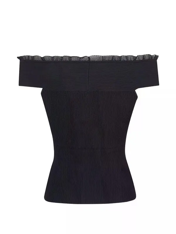 Elisabetta Franchi Off-shoulder Ribbed-knit Top