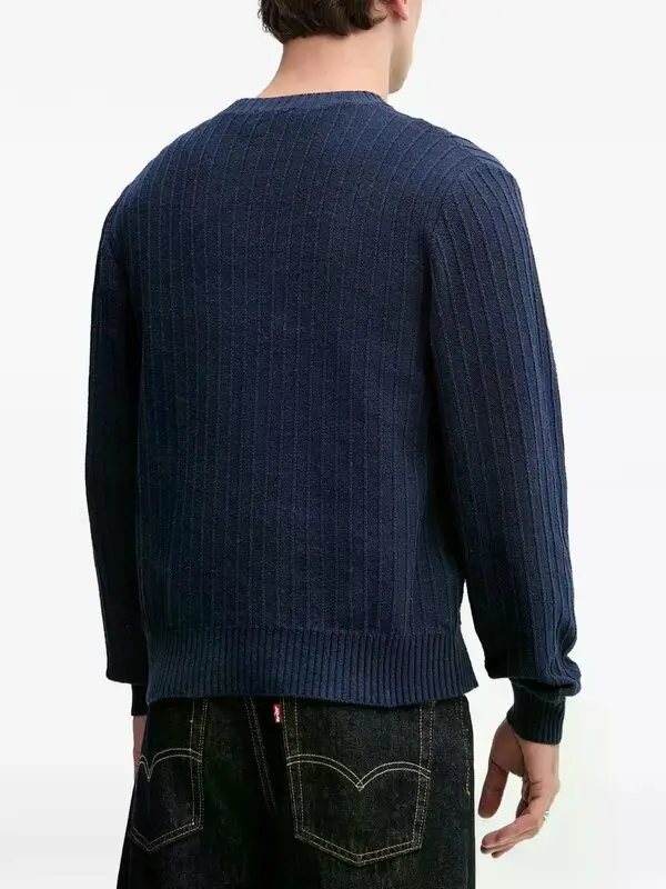 Sisley Ribbed-knit V-neck Sweater