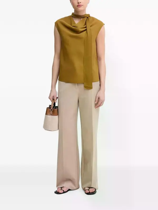 Sisley Tie-neck Cowl-neck Top