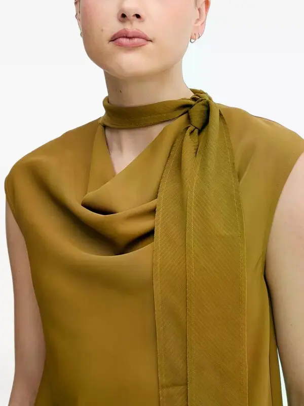 Sisley Tie-neck Cowl-neck Top
