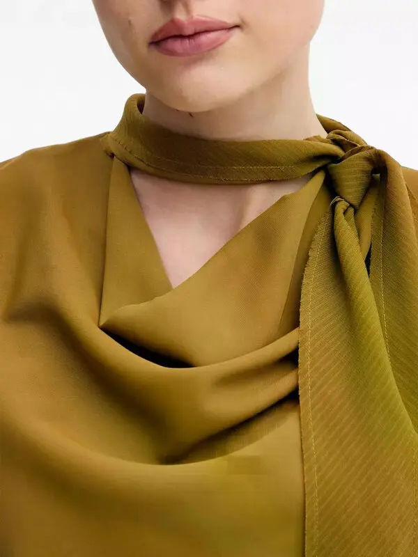 Sisley Tie-neck Cowl-neck Top