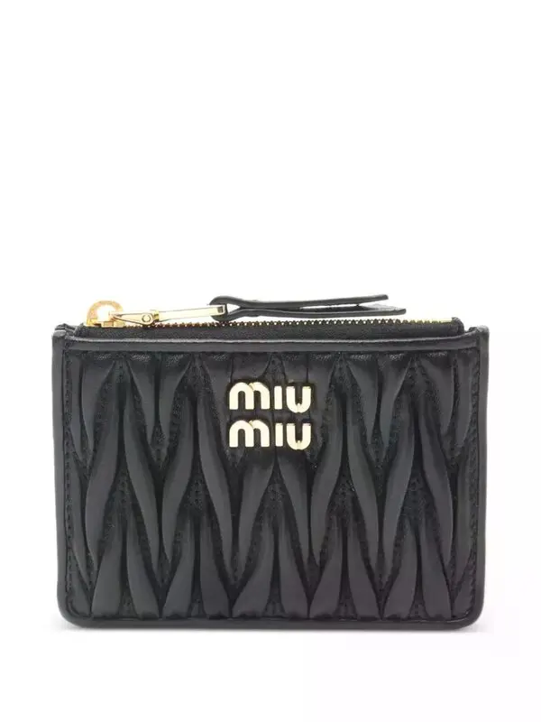 Miu Miu Matelassé Card Case - Black