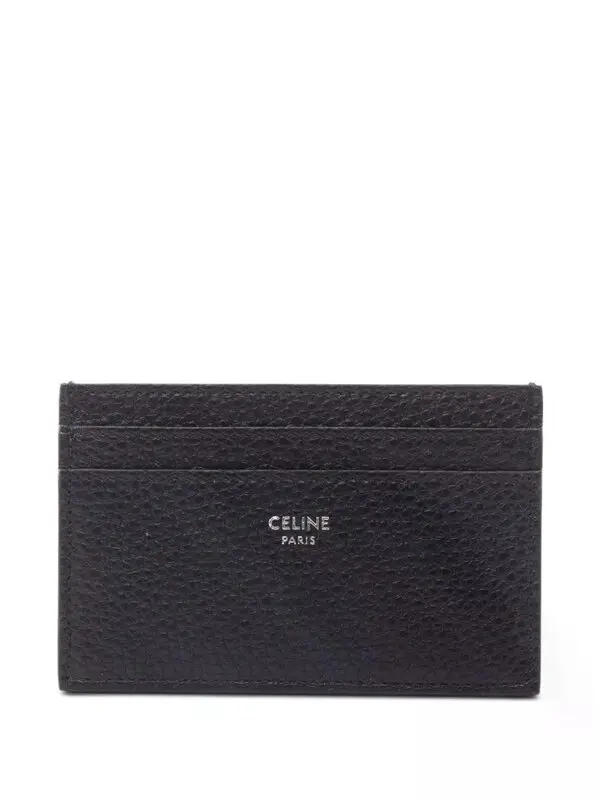 Celine 2020s Medium Grained Leather Card Holder - Black