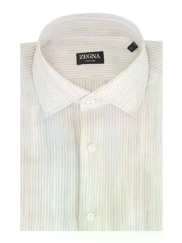Zegna Oasi Lino Striped Shirt