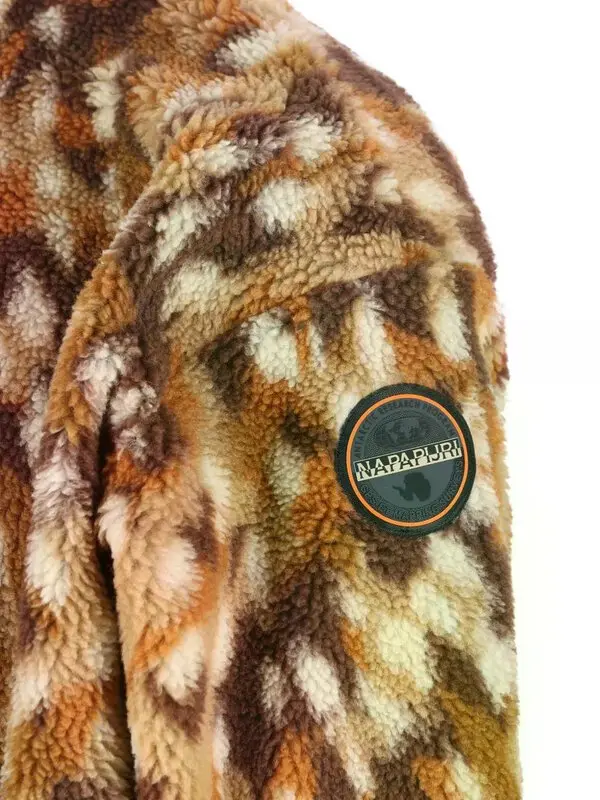 NAPAPIJRI Fleece-texture Zip-up Jacket - Brown