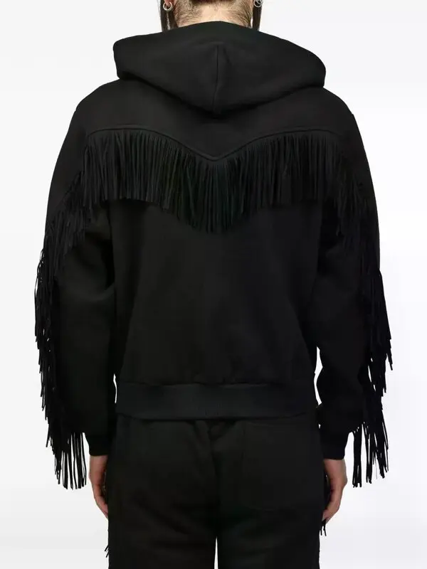 AUSTIN POST Fringed Zip-up Hoodie