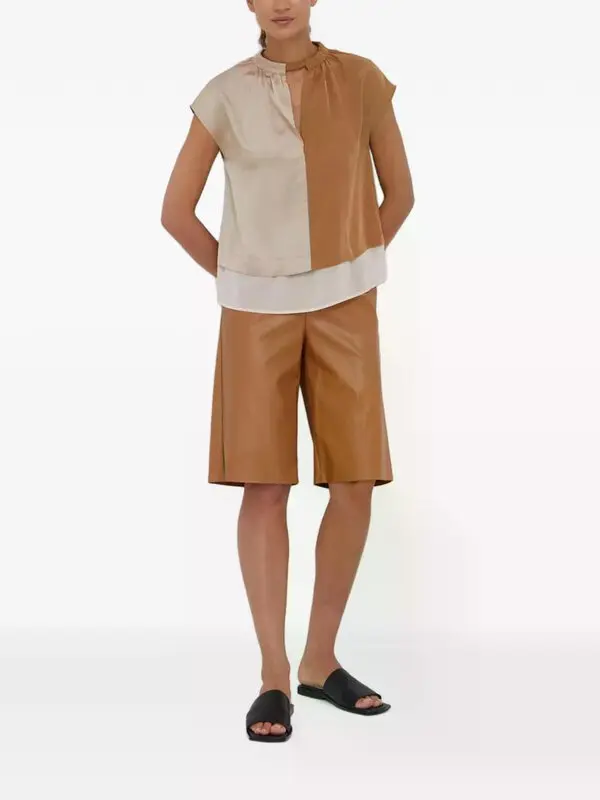 Sisley Elasticated Faux-leather Shorts